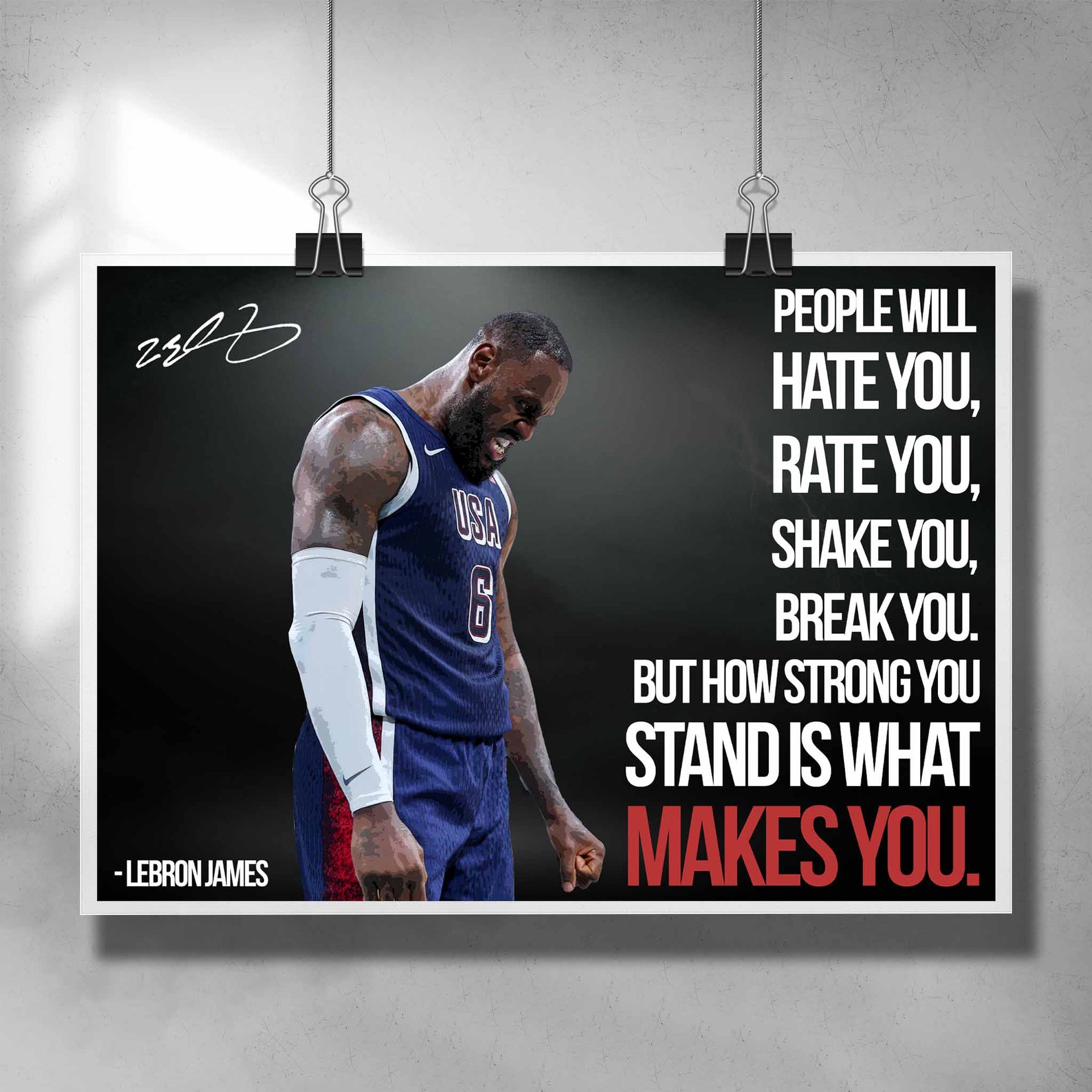 LeBron James Motivational Quote Framed Poster | Basketball Wall Art ...